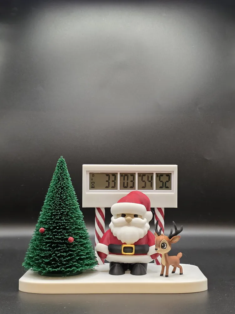 Christmas Santa digital countdown - Free 3D Print Model - MakerWorld