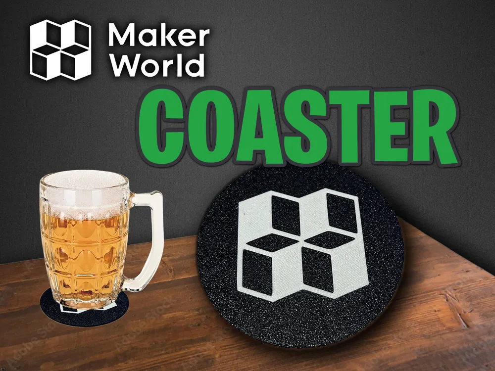 MakerWorld Drink Coaster / Logo by K2_Kevin - MakerWorld