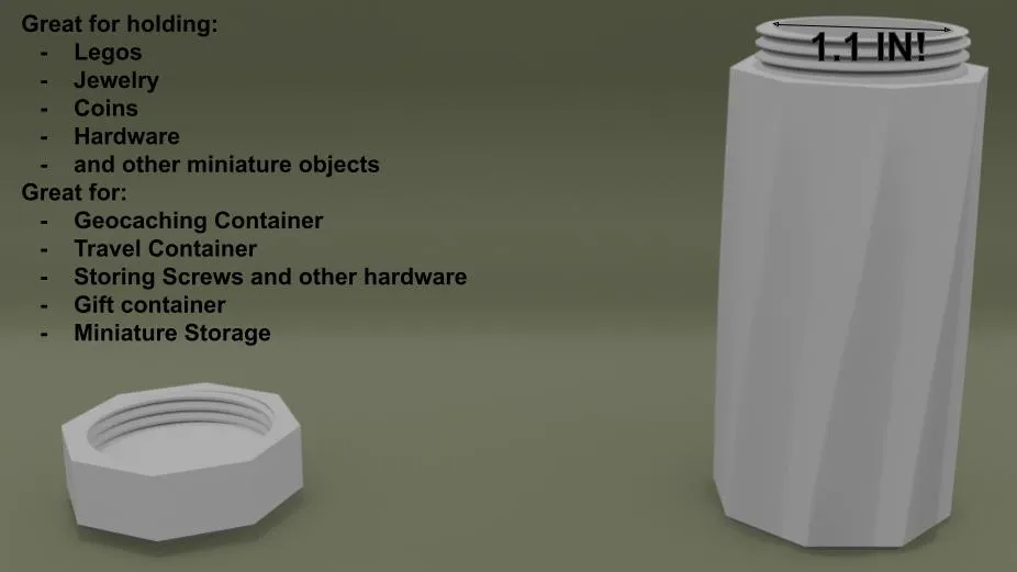 Small Screw Cap Container by The3dPrintingEnthusiast MakerWorld ...