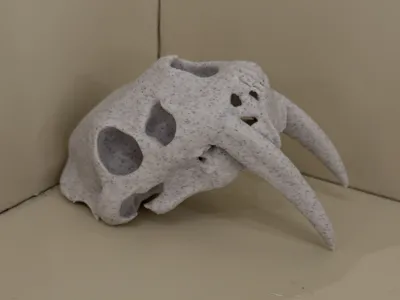 Saber tooth Skull - Free 3D Print Model - MakerWorld