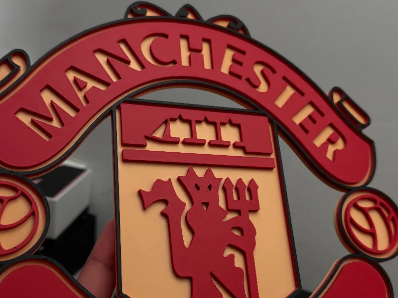 Manchester United Emblem (No Ams Needed) - Free 3D Print Model - MakerWorld