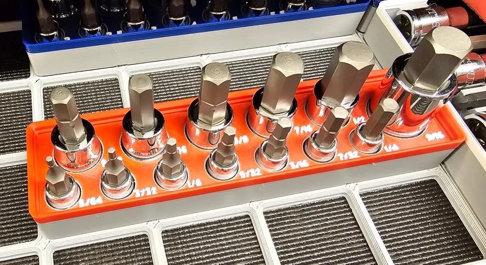 Gridfinity NEIKO SAE Hex Bit 13-Piece Sockets Remixed by IOwnCalculus - MakerWorld