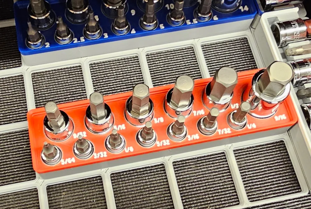 Gridfinity NEIKO SAE Hex Bit 13-Piece Sockets Remixed by IOwnCalculus - MakerWorld