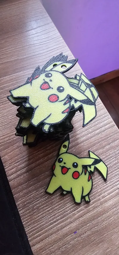 Pikachu multicolor keychain by BT3D printing - MakerWorld