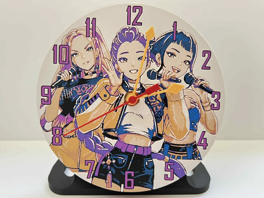 Kpop Demon Hunters - Huntr/X Clock Customizable - Free 3D Print Model ...
