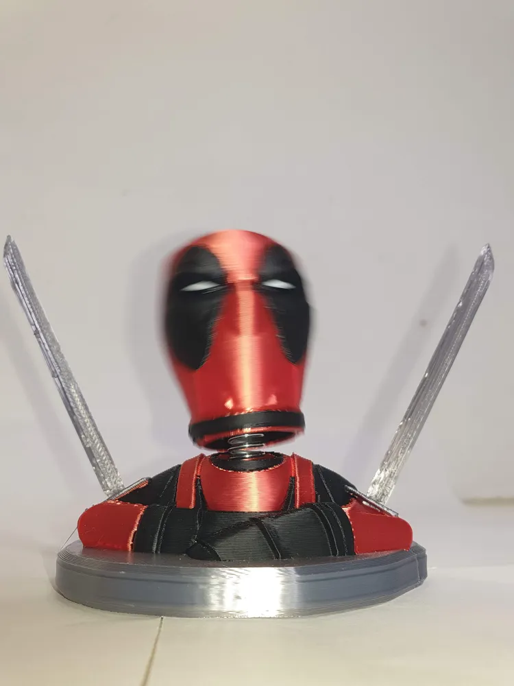 Crazy-head Deadpool with spring - ideal for car by MyArt3D MakerWorld ...