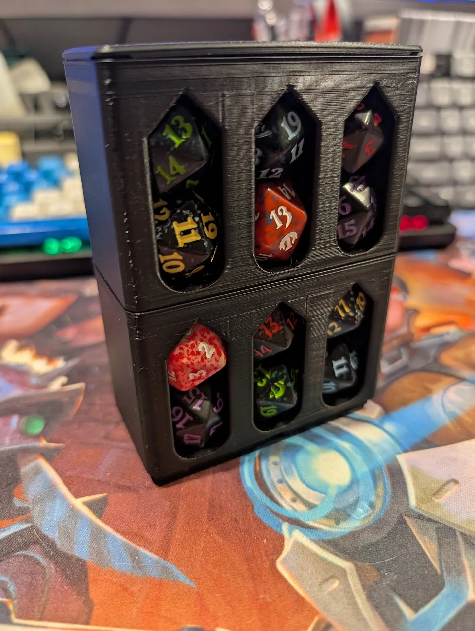 Gridfinity Dice Holder (Spindown D20 + 14mm D6) - Free 3D Print Model ...