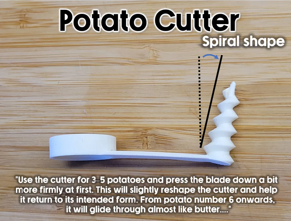 Potato Cutter - spiral shape - Free 3D Print Model - MakerWorld