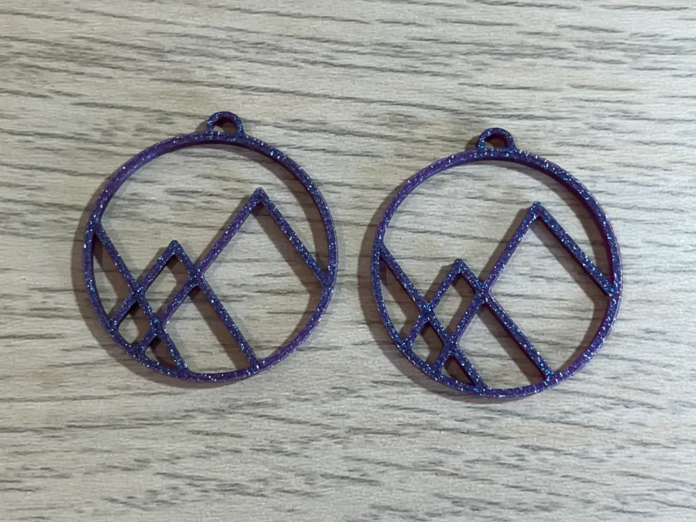 Mountain Circle Earrings - Free 3D Print Model - MakerWorld