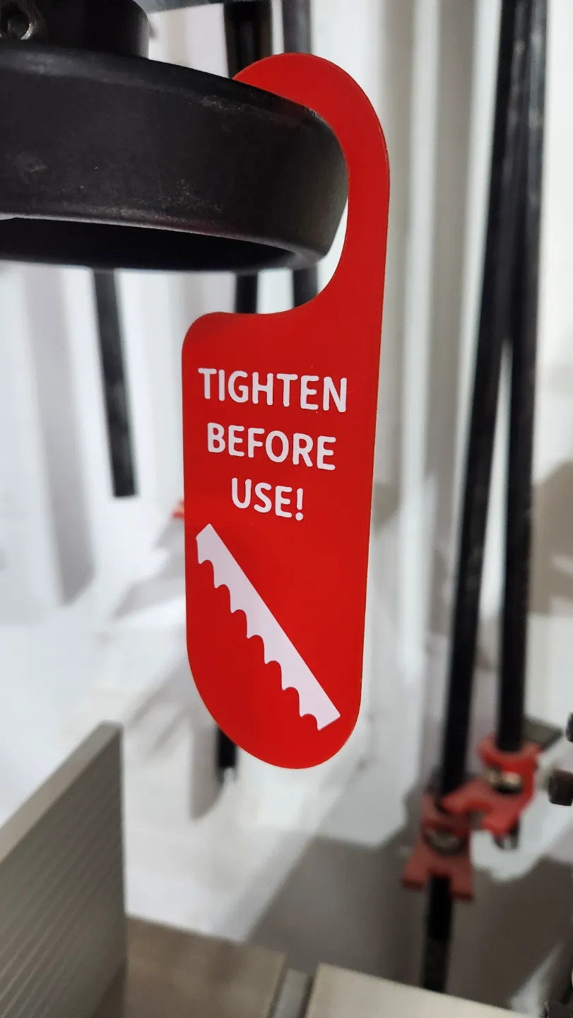 Bandsaw Tension Sign by stu4371 - MakerWorld