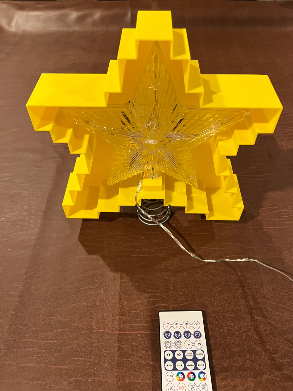 8-Bit Power Star Tree Topper Remix - Free 3D Print Model - MakerWorld