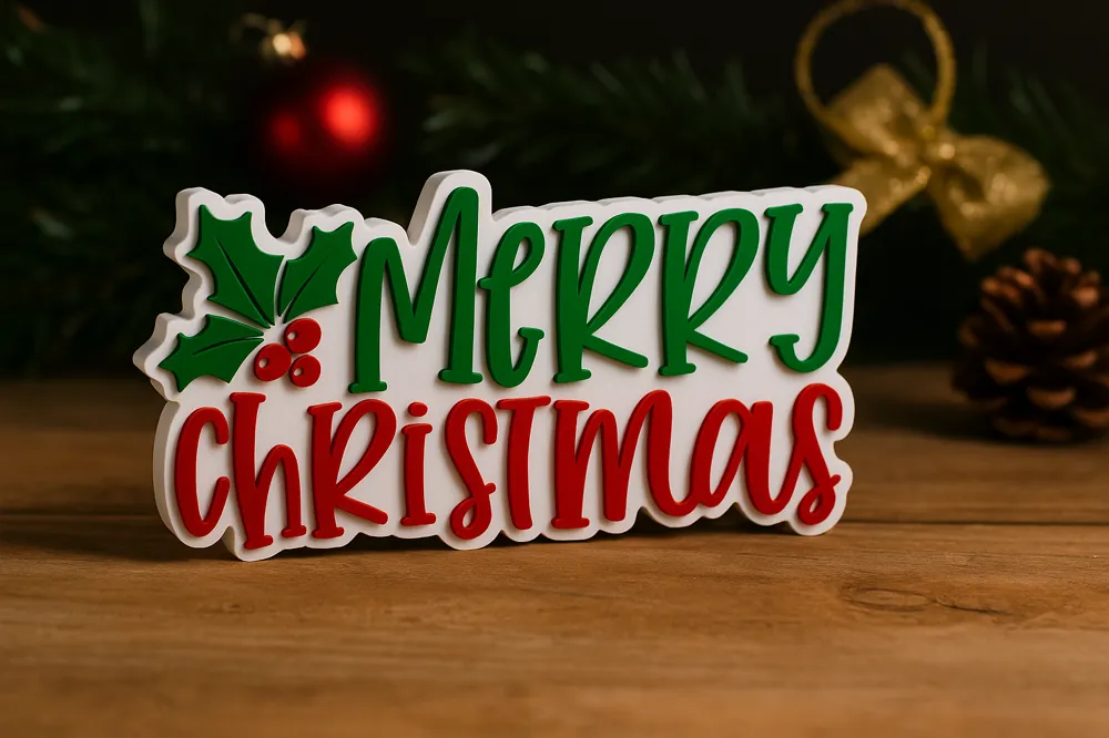 Merry Christmas Sign - Free 3D Print Model - MakerWorld
