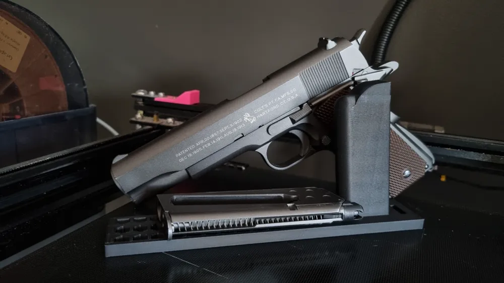 Colt M1911 A1 pistol gun stand - ideal fitment by ZECIORTECH - MakerWorld