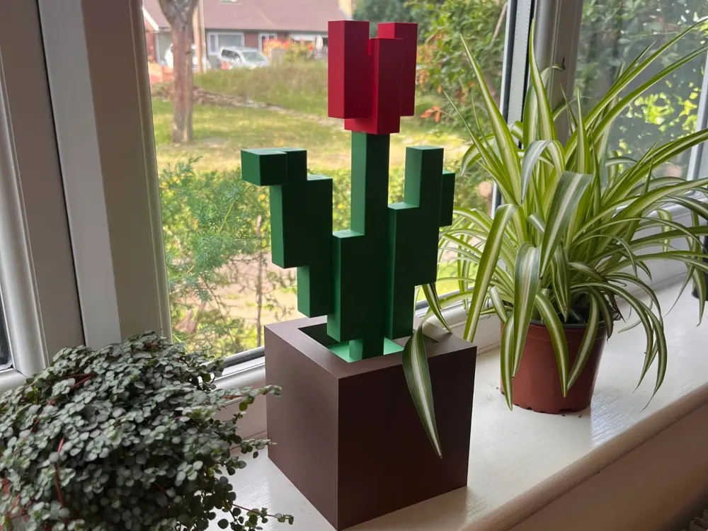 Minecraft Tulip (COLOR CHANGEABLE) - Free 3D Print Model - MakerWorld