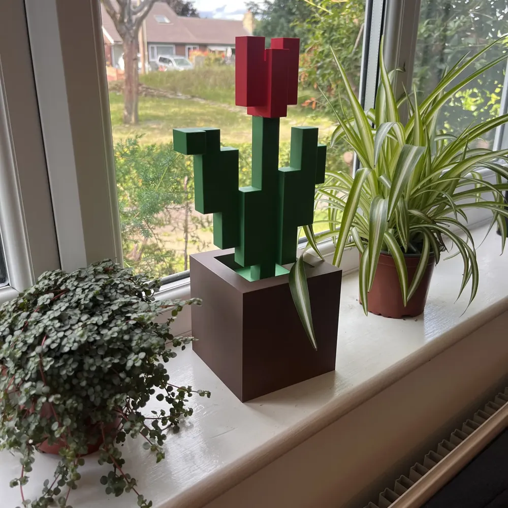 Minecraft Tulip (COLOR CHANGEABLE) - Free 3D Print Model - MakerWorld