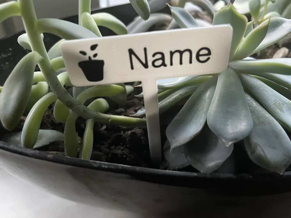 Customizable plant name plate. - Free 3D Print Model - MakerWorld