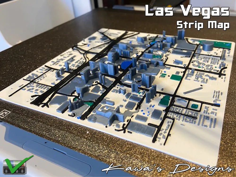 Las Vegas Strip Map - Free 3D Print Model - MakerWorld