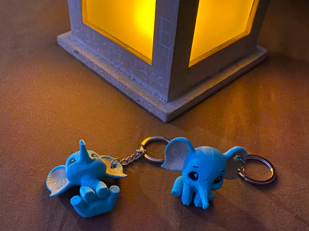 Cute Baby Elephant Keychain by Máté - MakerWorld