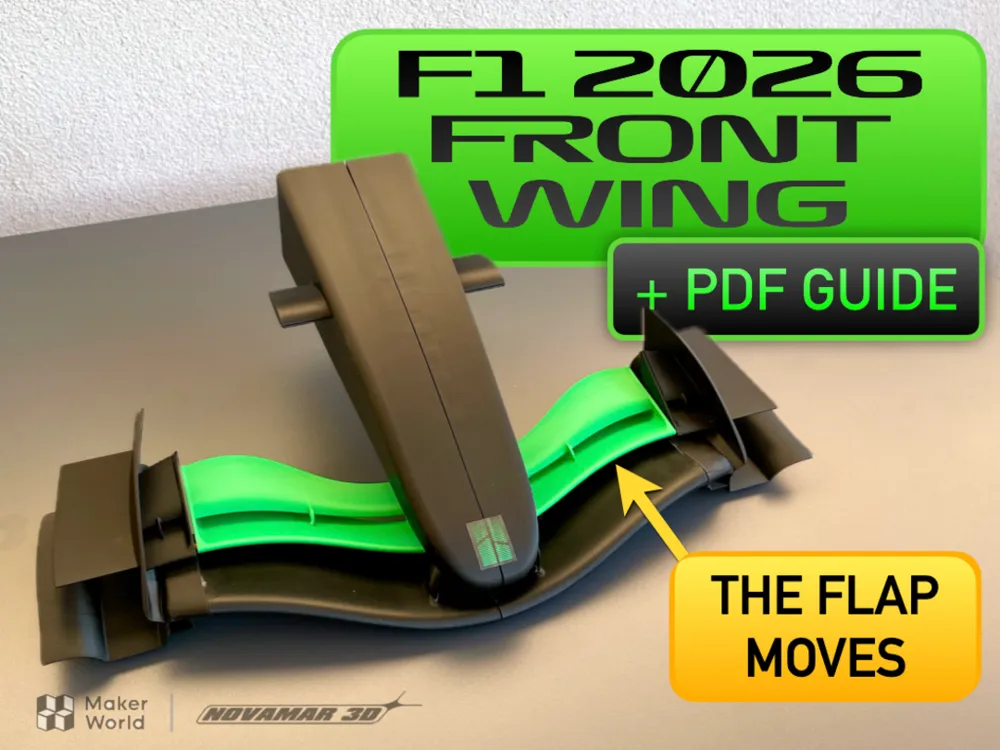 New 2026 F1 Front Wing with moving flaps-Scale 1/5 - Free 3D Print ...