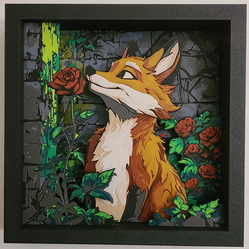Smell The Roses Shadowbox by Bedlam Threadz MakerWorld: Download Free 3D Models