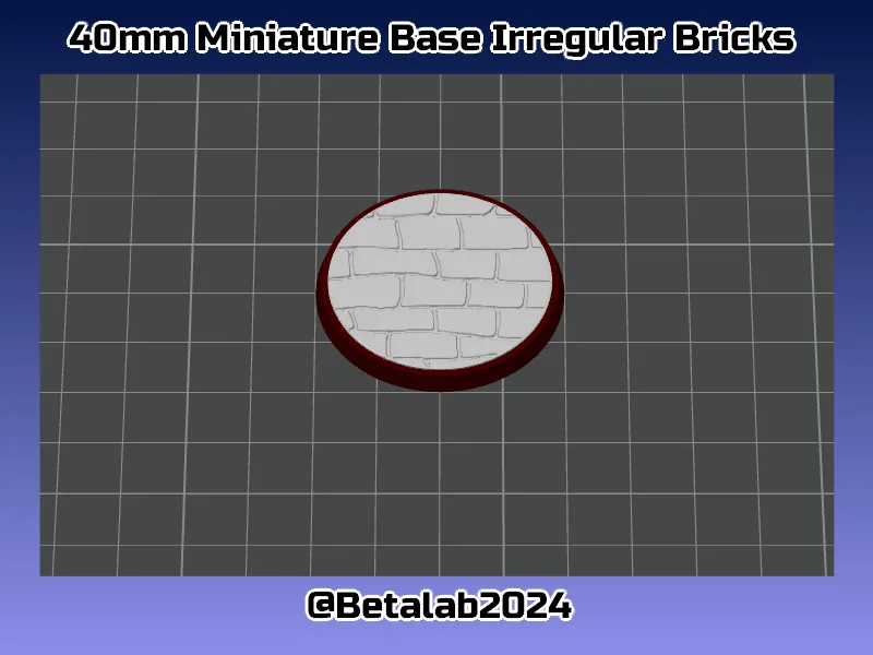 40mm Miniature Base Irregular Bricks by Betalab2024 - MakerWorld