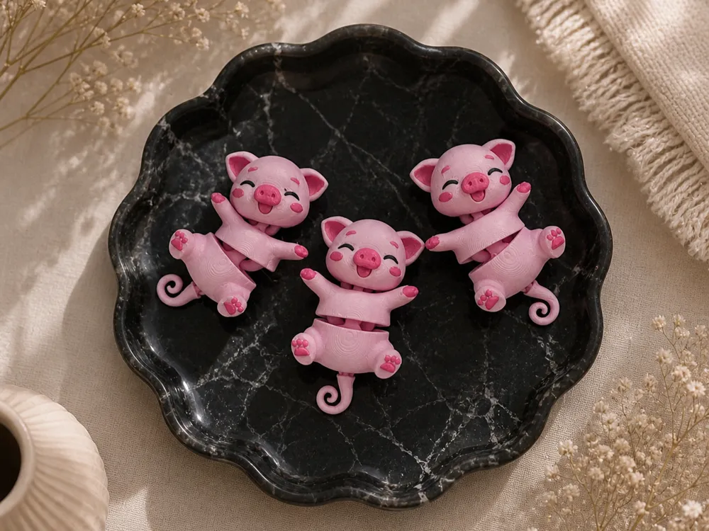 Cute Flexi Baby Pig - Articulated Toy & Keychain - Free 3D Print Model ...