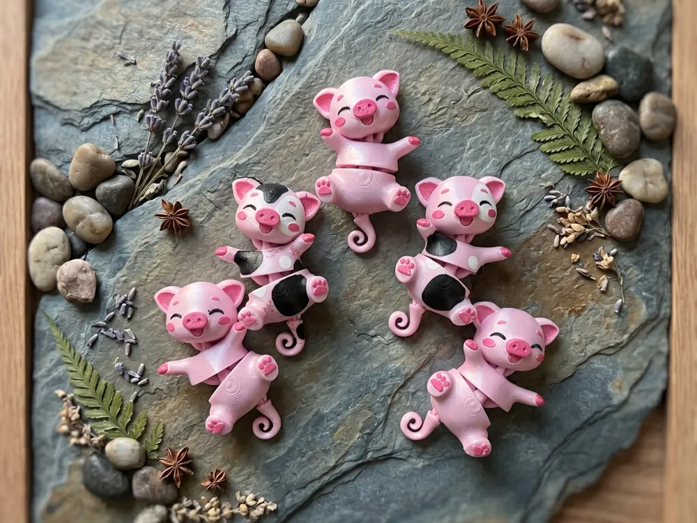 Cute Flexi Baby Pig - Articulated Toy & Keychain - Free 3D Print Model ...