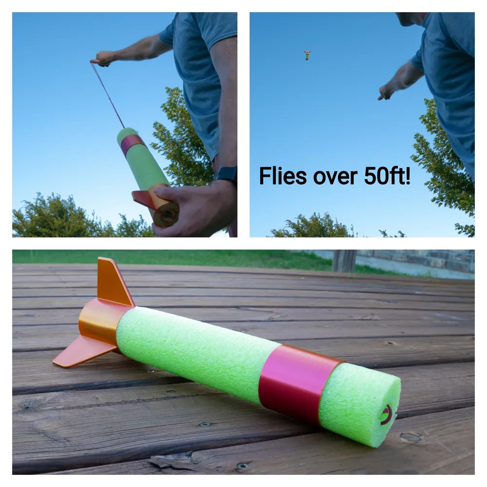 Pool Noodle Rocket by AirborneElks MakerWorld: Download Free 3D Models