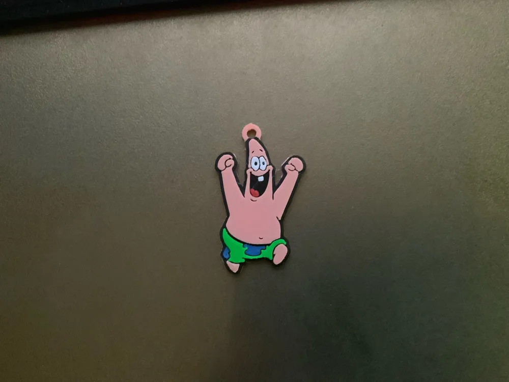 cartoon character-spongebobs best friend-patrick keychain / necklace ...
