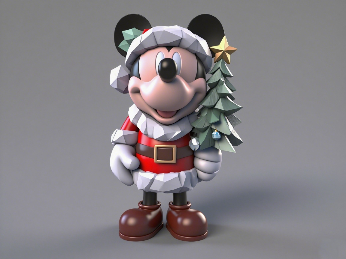 Low-poly Christmas Mickey Mouse by Deja Vu MakerWorld: Download Free 3D ...