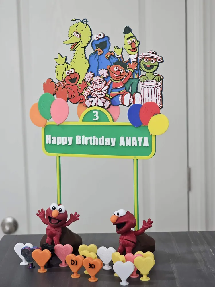 Customizable Cake Topper - Elmo & Sesame Street Remixed by Dj3d ...