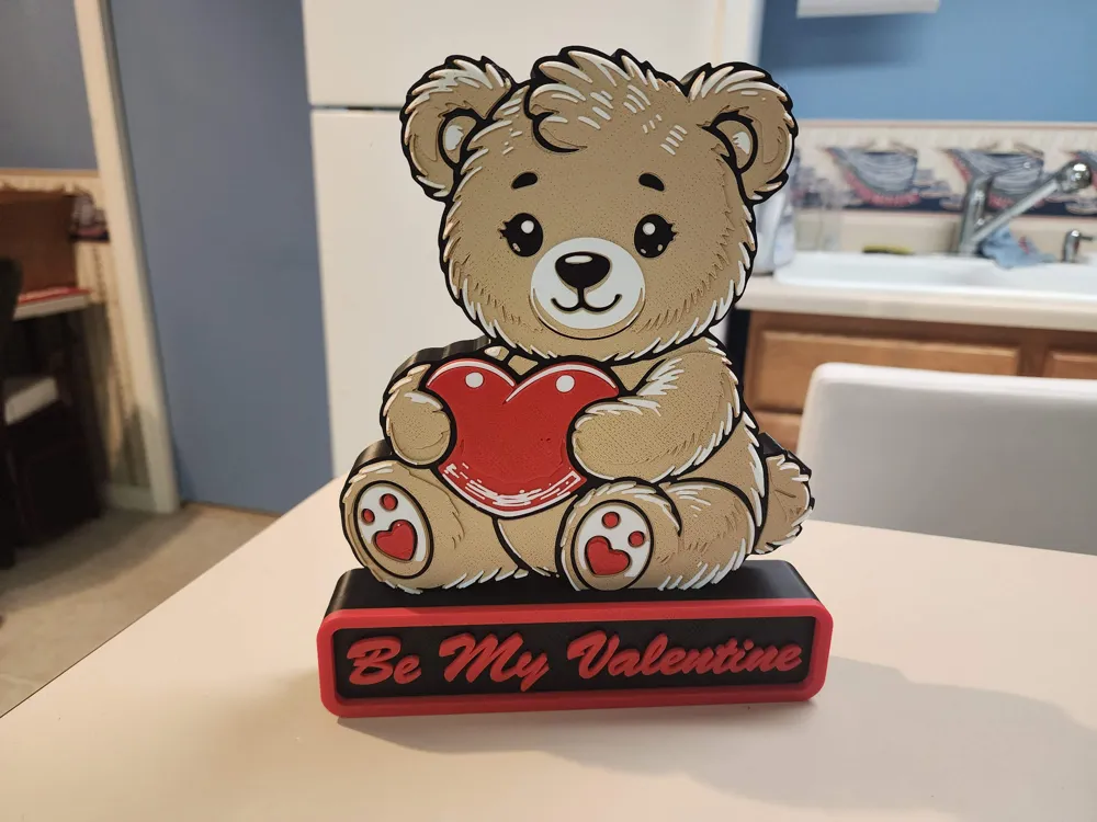 Cute Teddy Bear, Editable Text by briankstan - MakerWorld