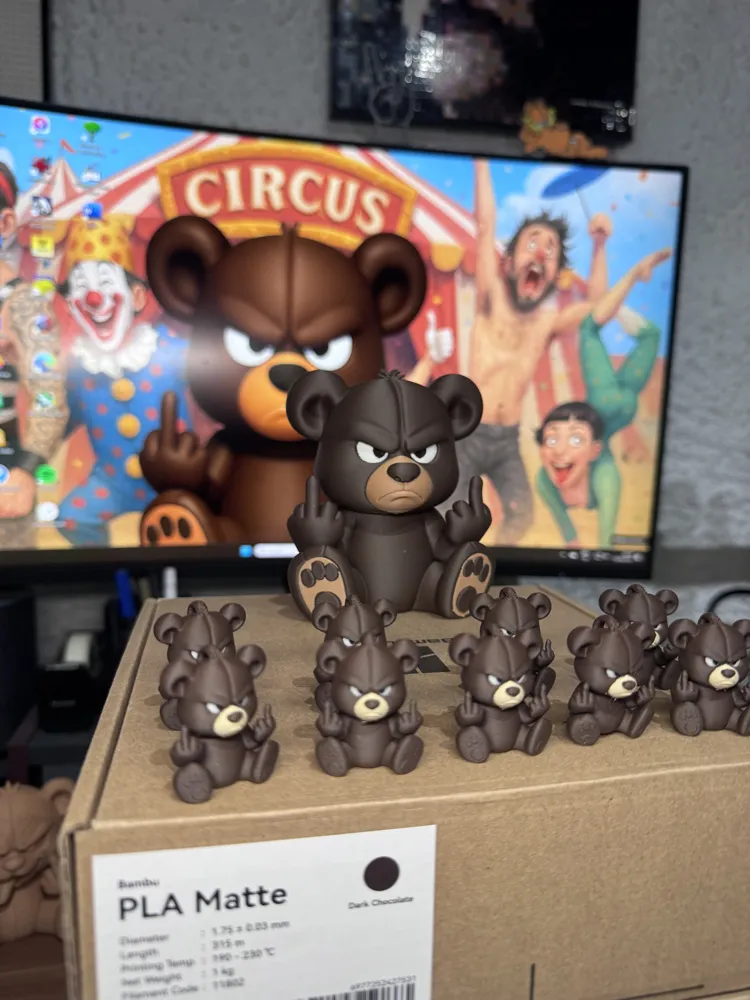 Mini Keychain - Grumpy Bear - Free 3D Print Model - MakerWorld