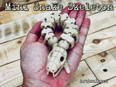 snake skeleton 3d print model download - MakerWorld
