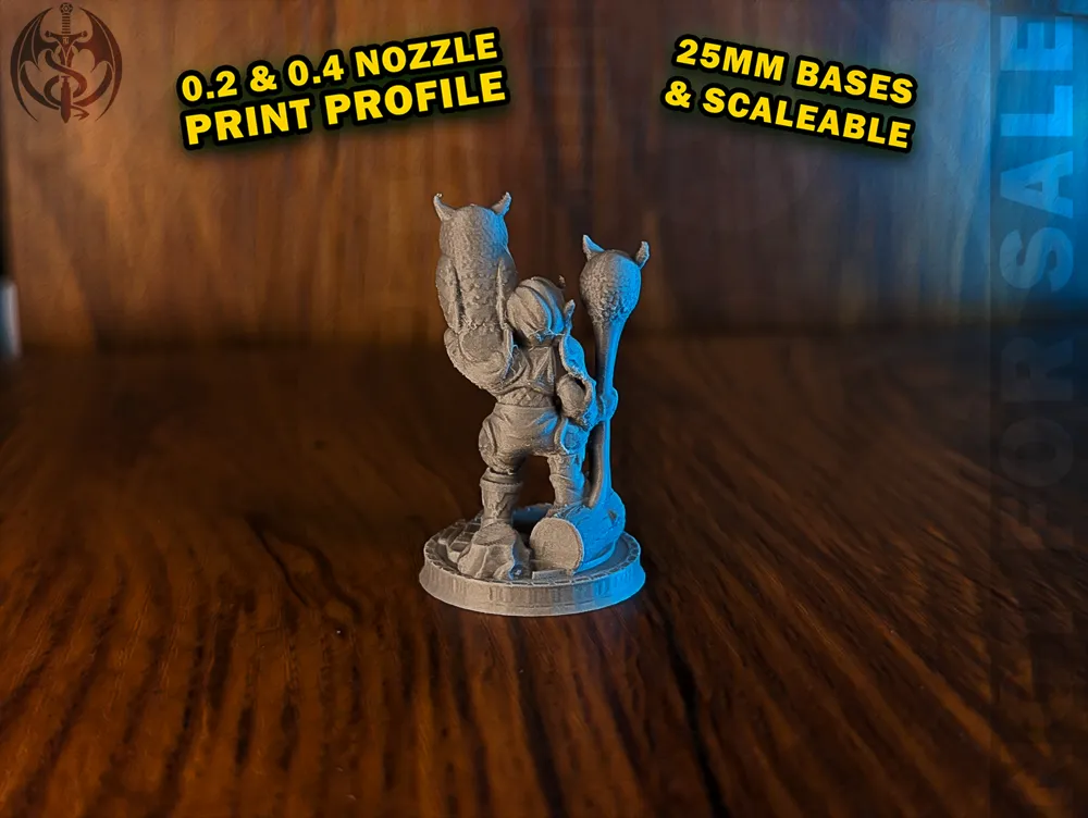 Supportless Female Dwarf Druid w. Owlings for DnD by Nozzleborn Foundry ...