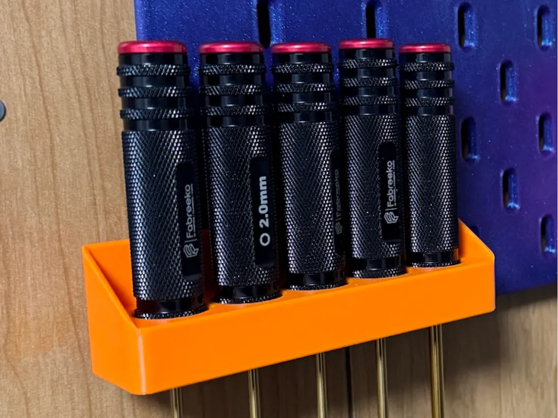 5 Hex Screwdriver Skadis holder - Free 3D Print Model - MakerWorld