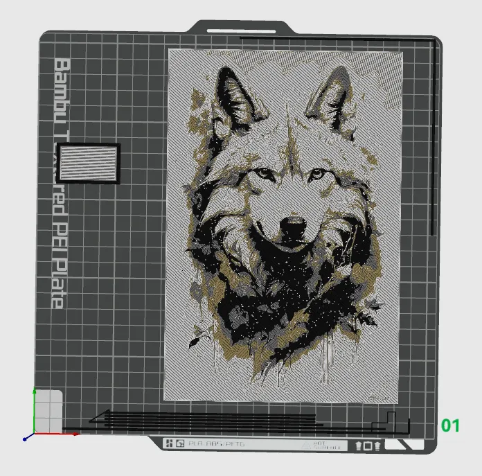 Wolf Portrait in Sepia - Hueforge by mclanesmemories - MakerWorld