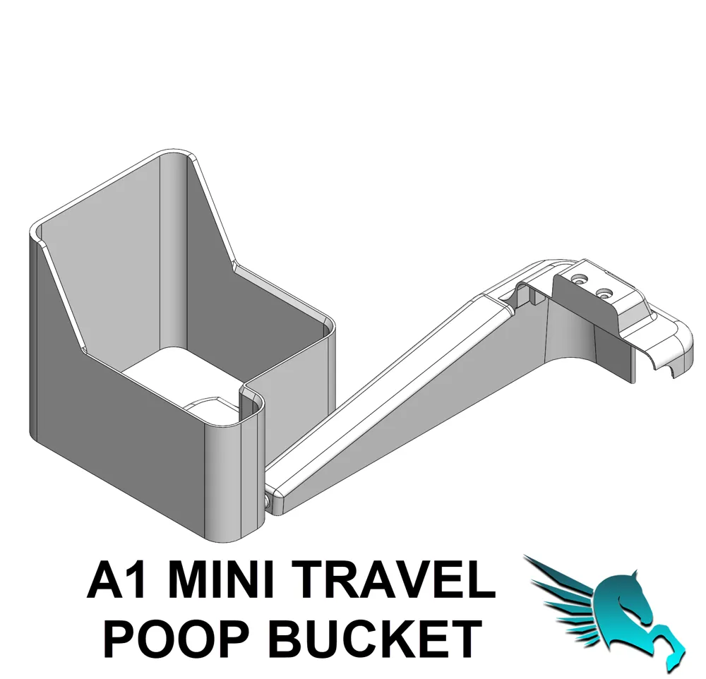 A1 Mini Travel Poop Bucket (Attached, Removable) by Pegasus 3D Printing ...