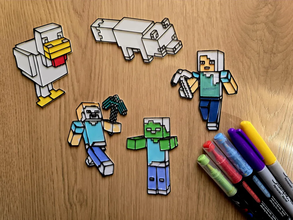 Minecraft DIY Coloring Pack Creative Activity Fun - Free 3D Print Model ...