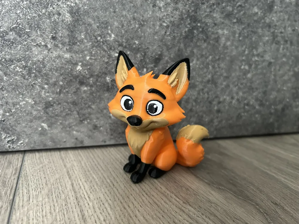 Fox Happy Cute Toy Figurine AMS Animal by WholeAnimal MakerWorld ...