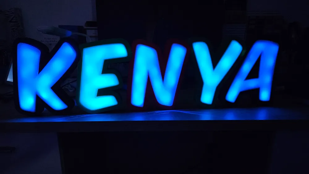 LED Letters Kenya by CSXtianMakerWorld: Download Free 3D Models