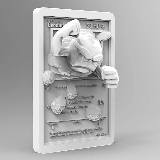 Geodude 3D Printable Pokémon Card; Pokemon TCG - Free 3D Print Model ...