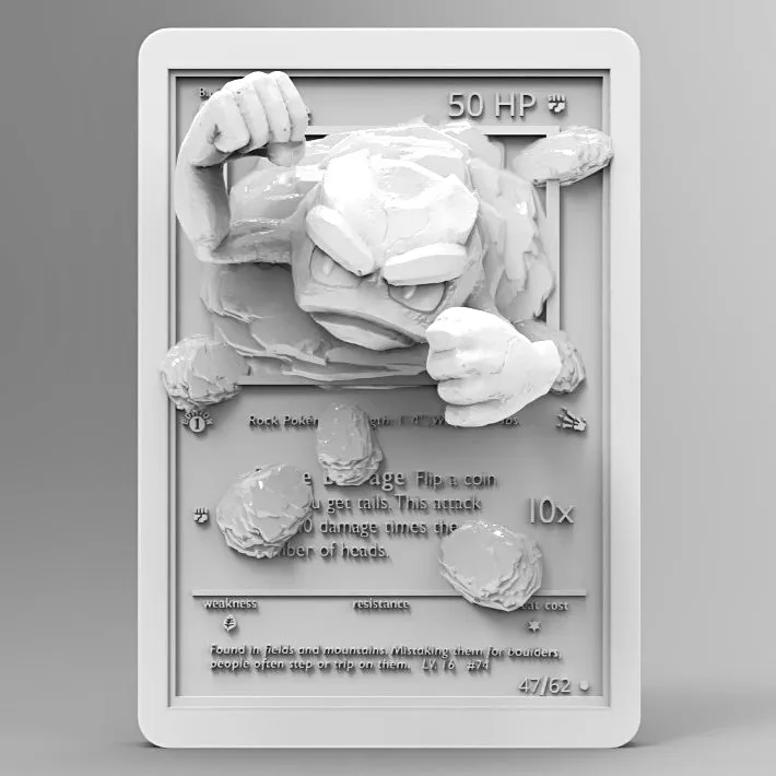 Geodude 3D Printable Pokémon Card; Pokemon TCG - Free 3D Print Model ...