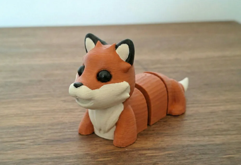 Articulated Fox – Cute Flexi Animal Toy - Free 3D Print Model - MakerWorld
