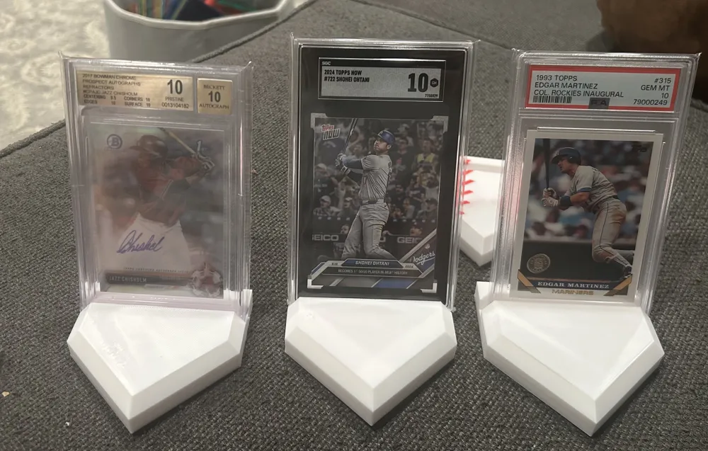 Graded baseball card display stand - home plate - Free 3D Print Model ...