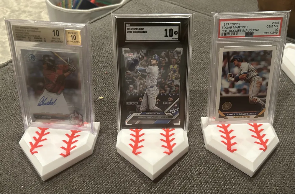 Graded baseball card display stand - home plate - Free 3D Print Model ...