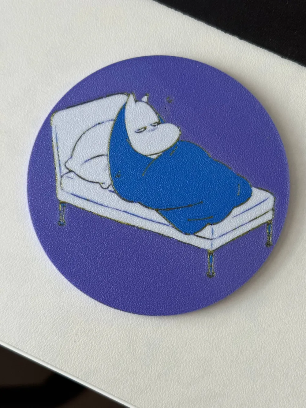 Moomin Sleepy Head in Bed Coaster - Free 3D Print Model - MakerWorld