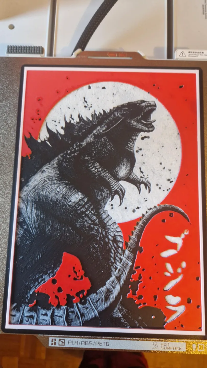 Godzilla Hueforge by Dakiren MakerWorld: Download Free 3D Models