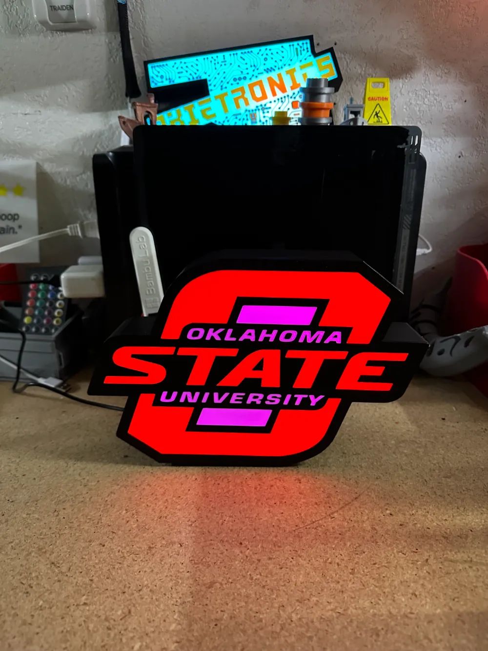 Oklahoma State Light Box by Okietronics - MakerWorld