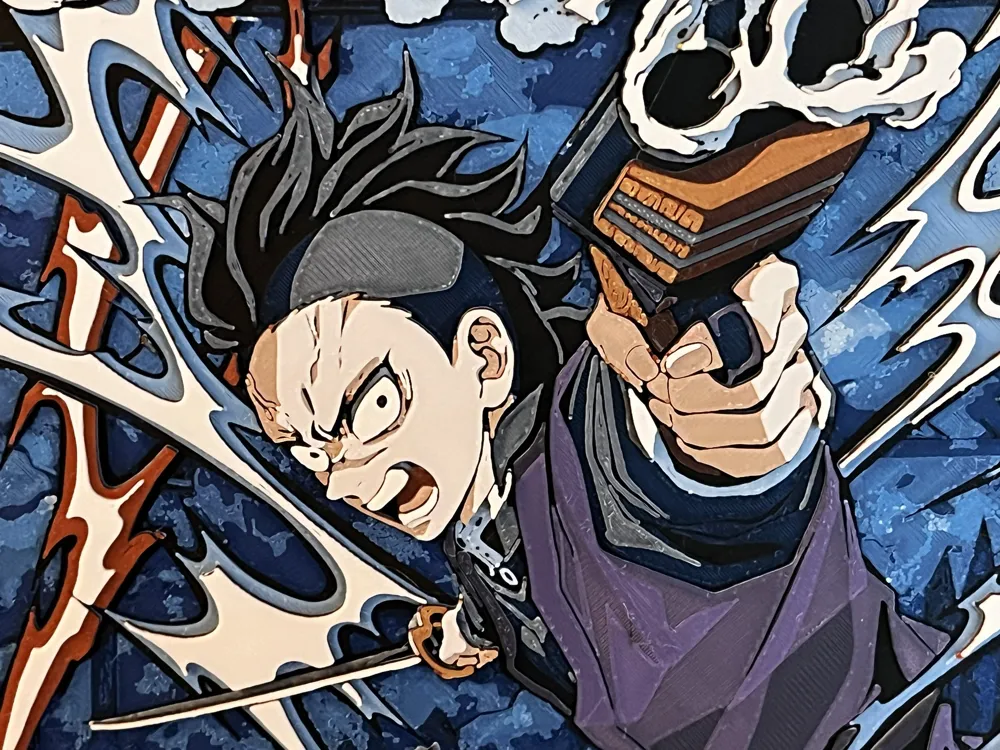 Genya Shinazugawa Demon Slayer Hueforge - Free 3D Print Model - MakerWorld